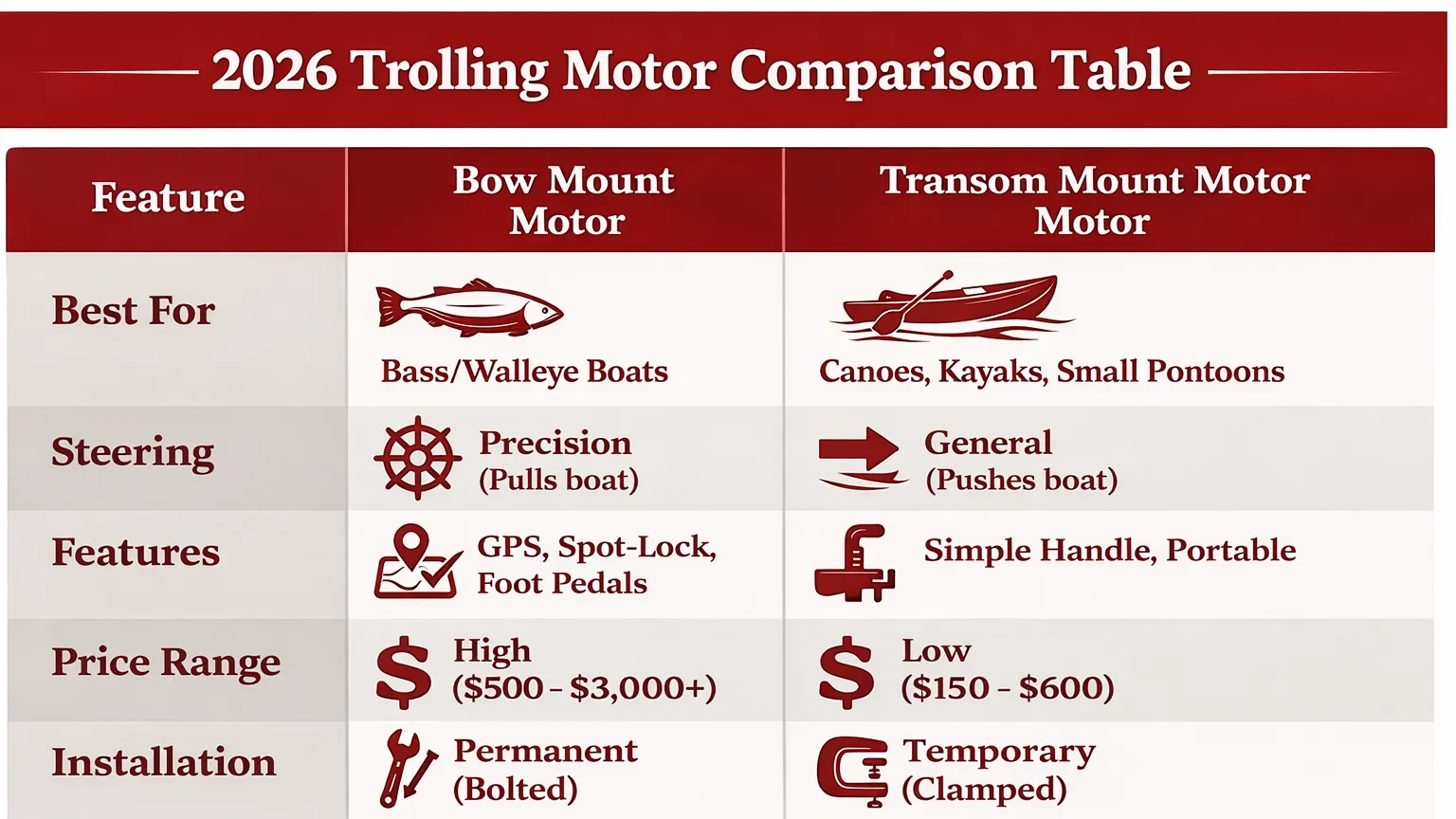 Trolling Motor Guide: Bow vs Transom Mounts (2026)