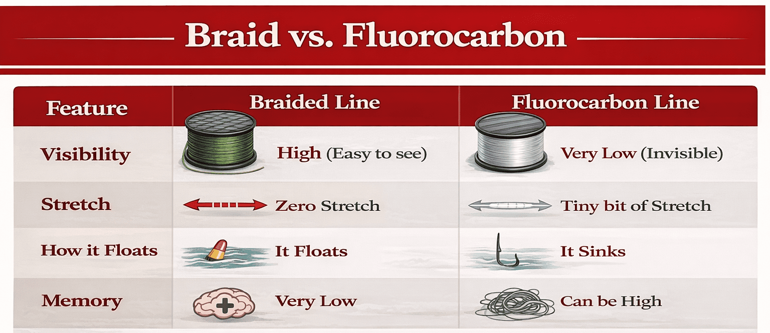 Fishing Line Types: 2026 Guide to Braid vs Fluorocarbon